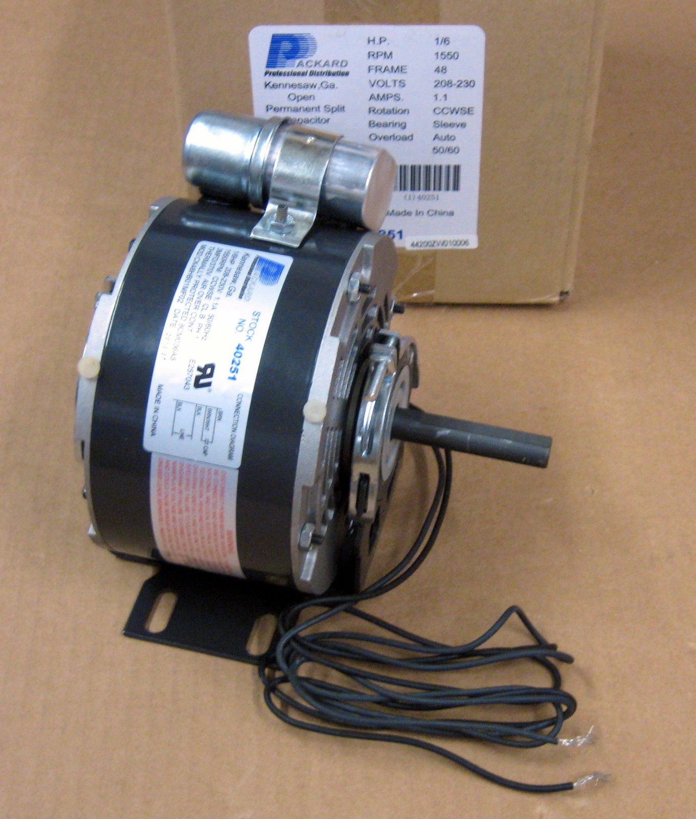 Packard 40251 Refrigeration Motor Replaces Copeland 050-0265-00 for ...