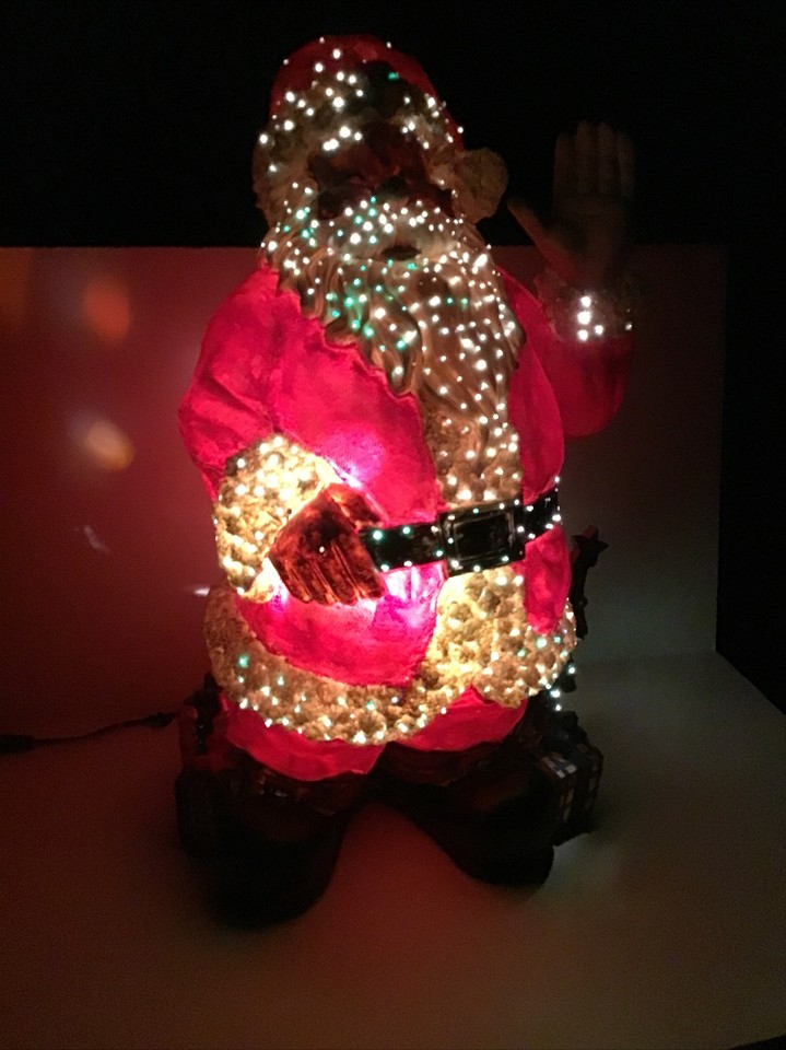 Puleo Fiber Optic Color Changing Christmas 17" Santa Claus Tested. Very ...