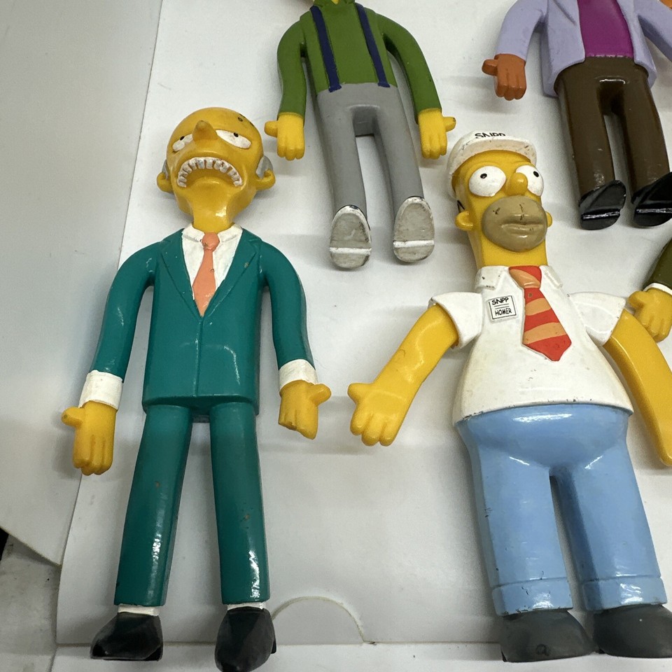 10 2002 The Simpsons Bendable Poseable Figures Homer Bart Lisa Mr Burns ...