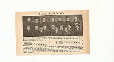 Sidney & Stanton Nebraska 1929 Football High School Team Picture | eBay