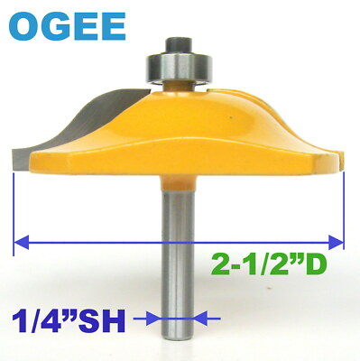 1 pc 1/4" Sh. 2-1/2 Dia. Roman Ogee Raised Panel & Base Edge Router Bit ...