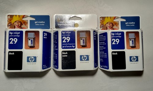 Lot of (3) HP 29 Inkjet Print Black Ink Cartridges (New) | eBay
