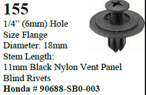 50 Pcs Push Type Retainer Vent Panel Clip Compatible with Honda 90688 ...