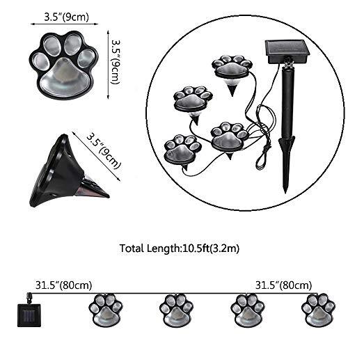 Led Paw Print Solar Lights Set Of 4 Dogcatpuppy Animal Garden Lights ...