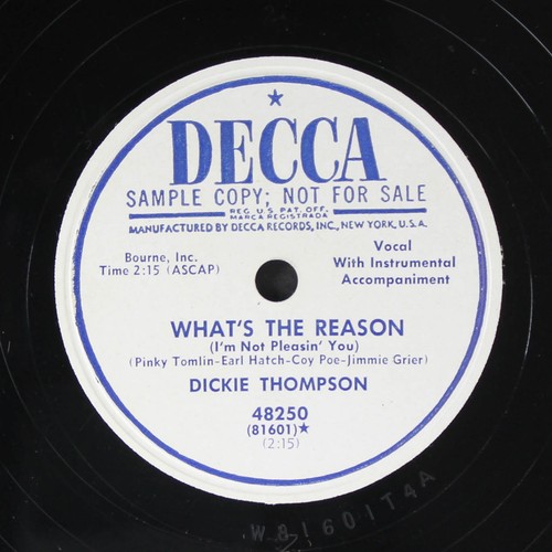 DICKIE THOMPSON: whiskey and gin DECCA Single 78 RPM | eBay