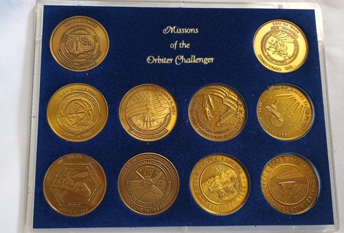 MISSIONS OF THE ORBITER CHALLENGER, 10 Coins, Bronze Commemorative ...