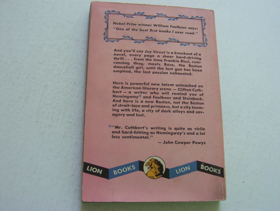 JOY STREET 1951 CLIFTON CUTHBERT SAVAGE INTENSE EROTIC LOVE IN THE BACK ...