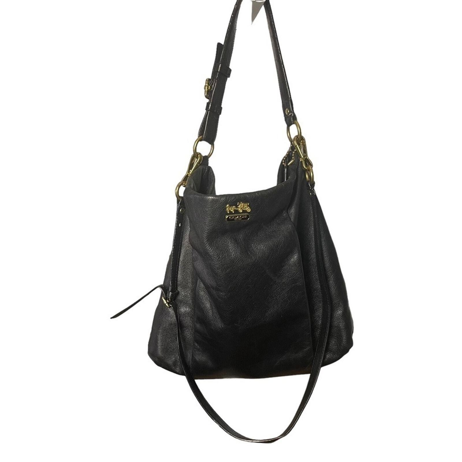 Coach Madison Isabelle Black Leather Crossbody/Should… - Gem