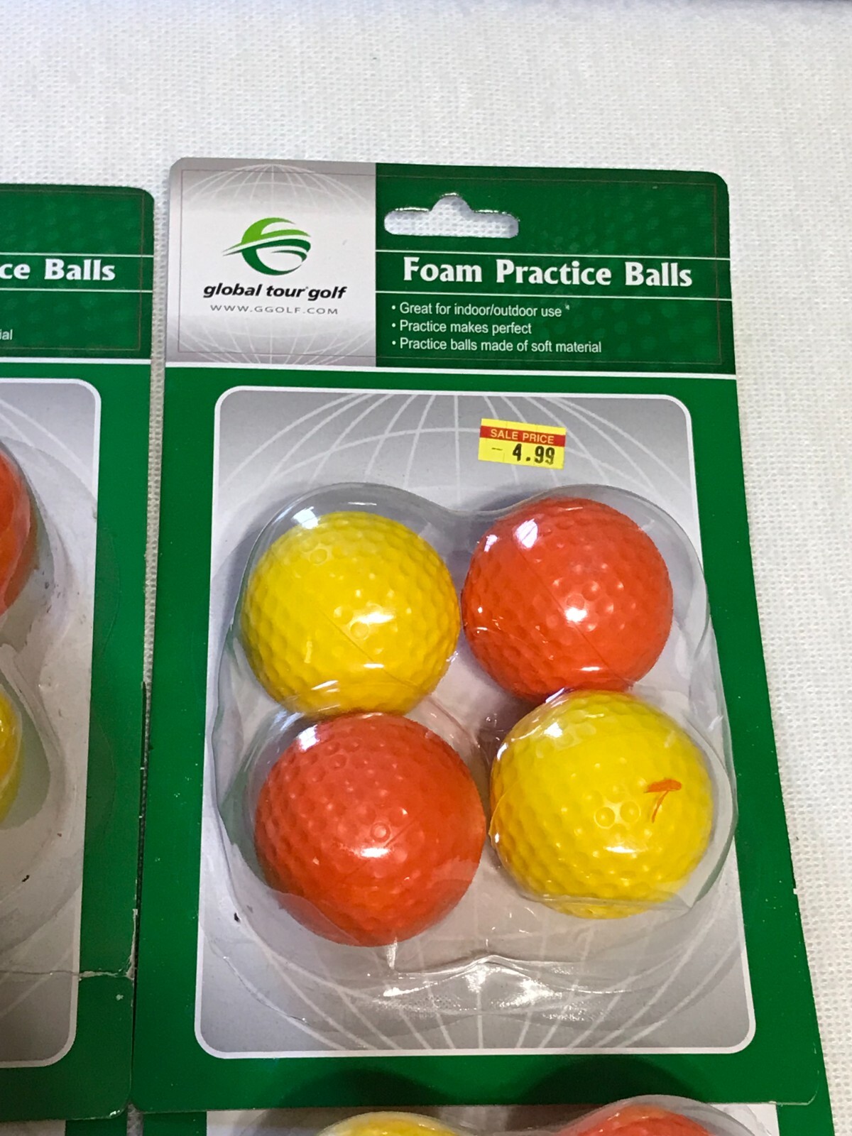 6 Packs of Global Tour Golf Foam Practice Training Golf Balls 24 Total ...