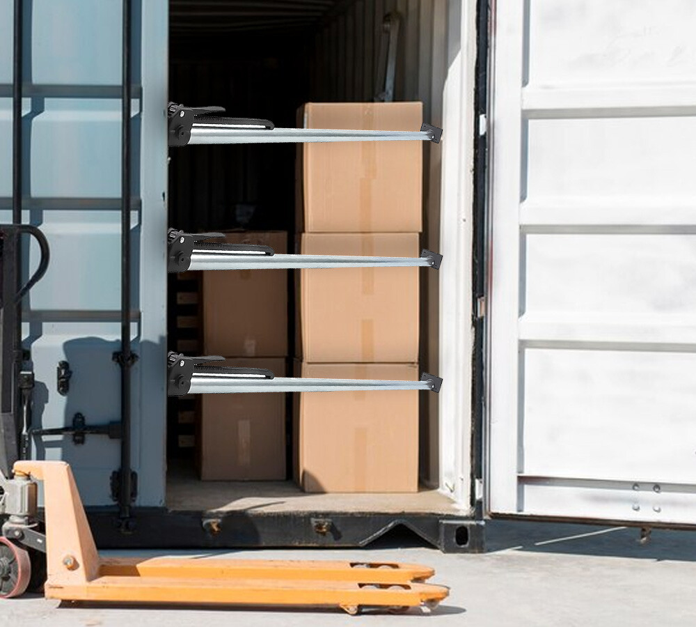 (2 Pack ) Steel Ratcheting Load Bar Lock 2X4" w/pads Van Truck Trailer ...