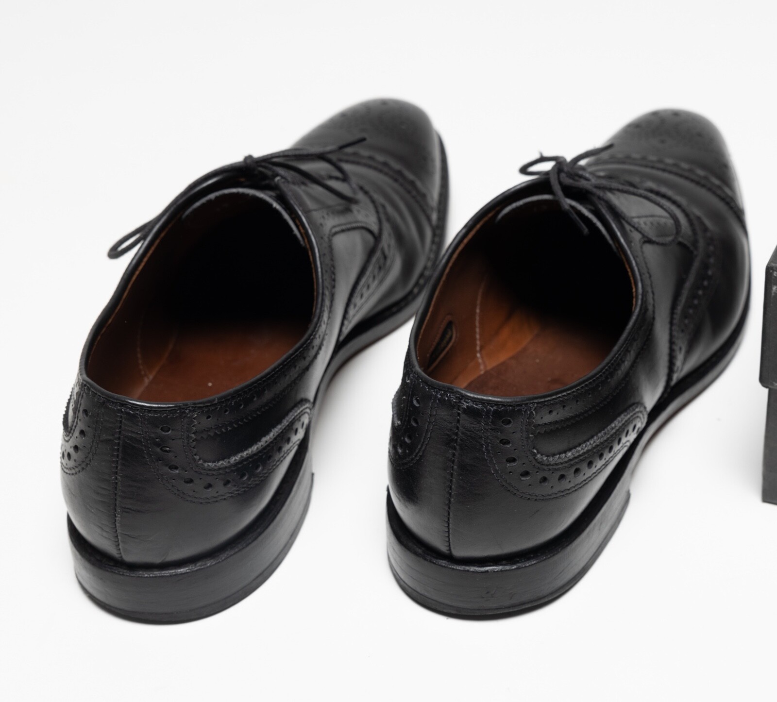 Men's Allen Edmonds STRAND Black Leather Cap Toe Oxfo… - Gem