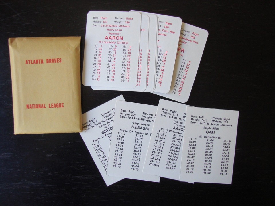 SUPER CLEAN! APBA BASEBALL ORIGINAL & COMPLETE 1969 SEASON PLAYER CARDS ...