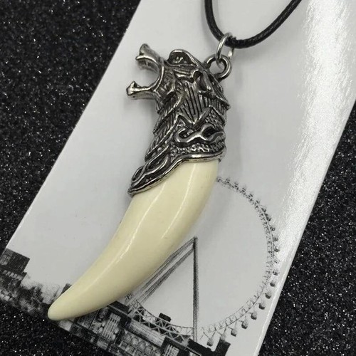 Amuleto Punk Colmillo Diente De Lobo Wolf Gog Teeth Spike Pendant ...