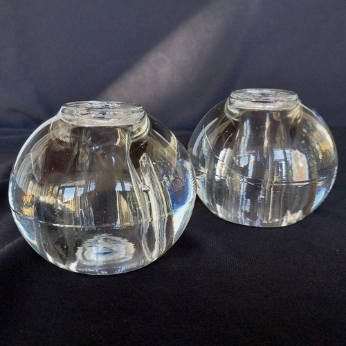 2 Pcs Vintage Clear Glass Table Lamp Spacers Round 2.75" Parts Vanity ...