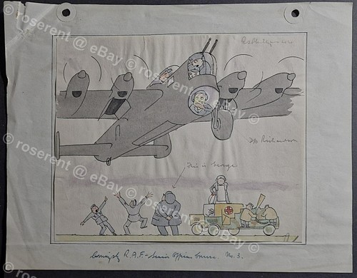 WW2 RAF Coningsby -NFS Fire Service Senior Officers Course -Pen and ink ...