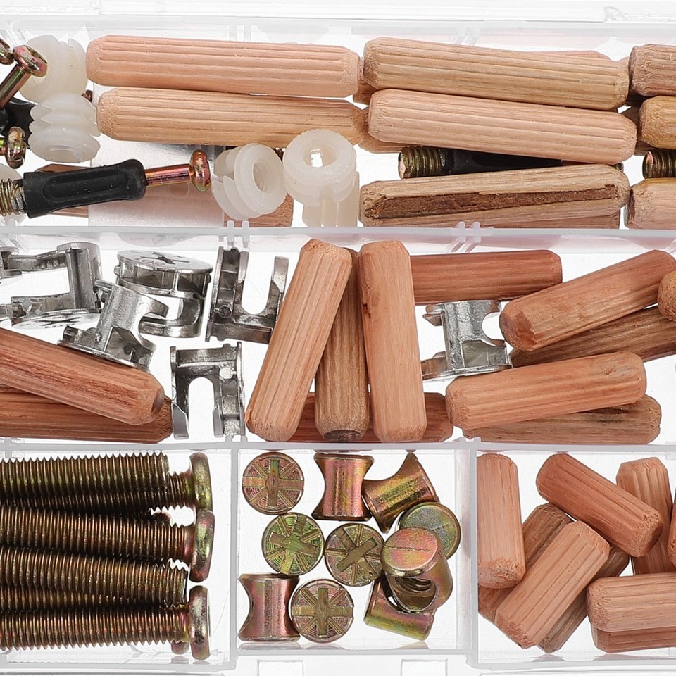 95 Pcs Bed Frame Barrel Nuts Set Crib Screws Hardware Replacement Bolt ...