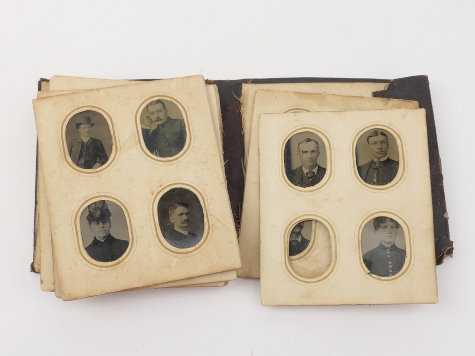 antique Gem tintype album - 80+ tintypes - men women children, Estate ...