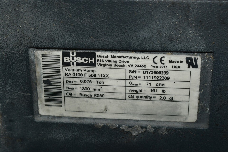 PARTS Busch R5-RA-0100-F Vacuum Pump RA 0100 F 506 11XX | eBay
