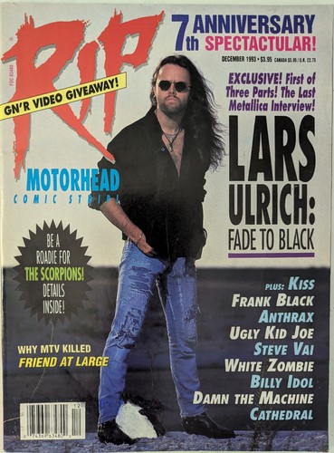 RIP Magazine December 1993 Metallica, KISS, Anthrax, Steve Vai, Damn ...