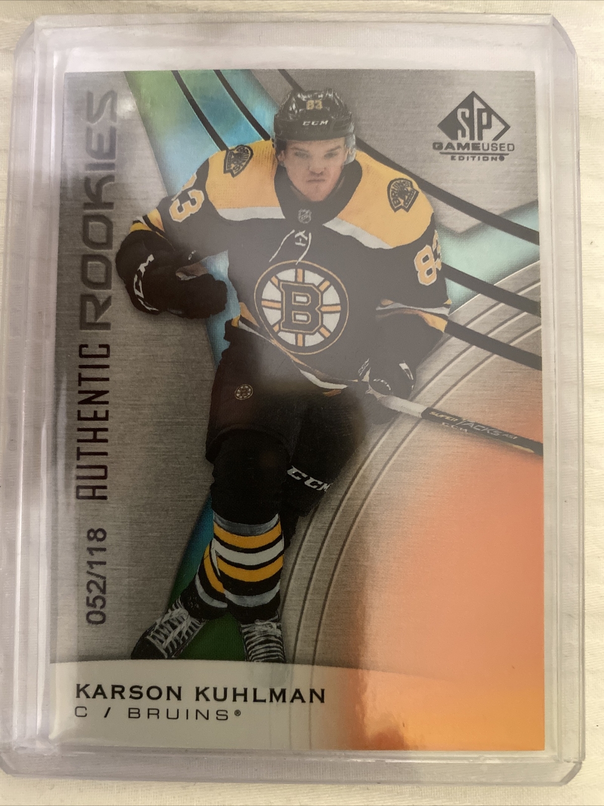 2019-20 SP Game Used Karson Kuhlman Authentic Rookies Orange /118 RC ...