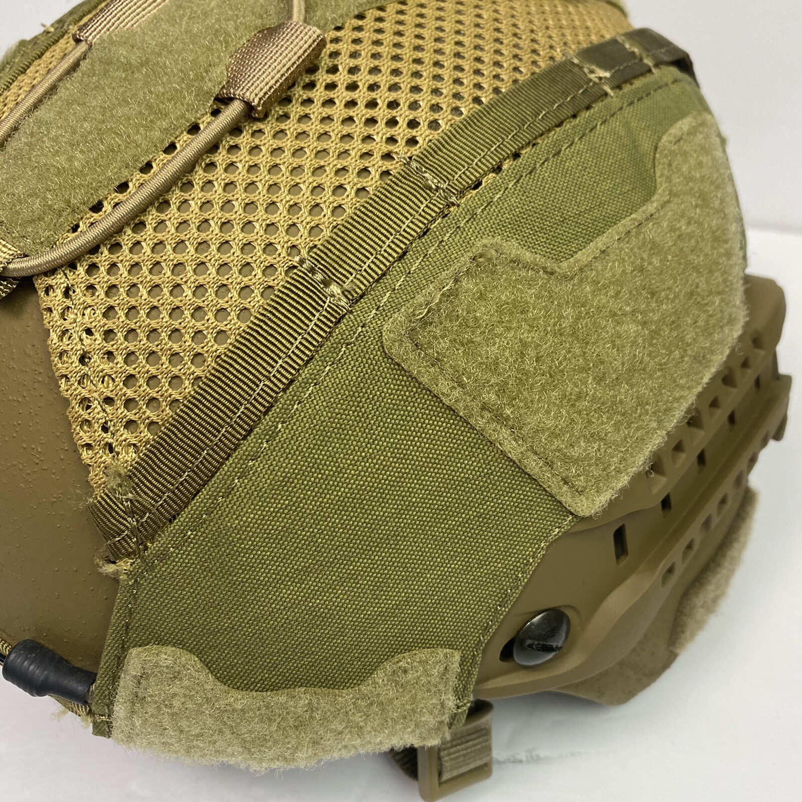 Large COYOTE BROWN ACH MICH ECH HELMET COVER w/ COUNTERWEIGHT POUCH ...