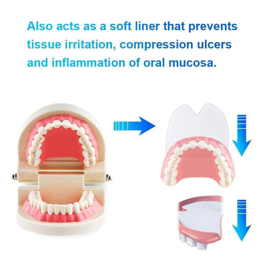 120Pad Zinc Free Long-lasting Denture Adhesive Strips Cushion Lower Pad ...
