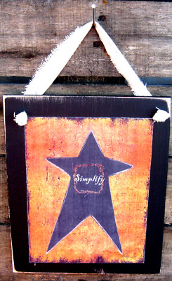 Simplify Star Hanging Wall Sign Plaque Primitive Rustic Lodge Cabin ...