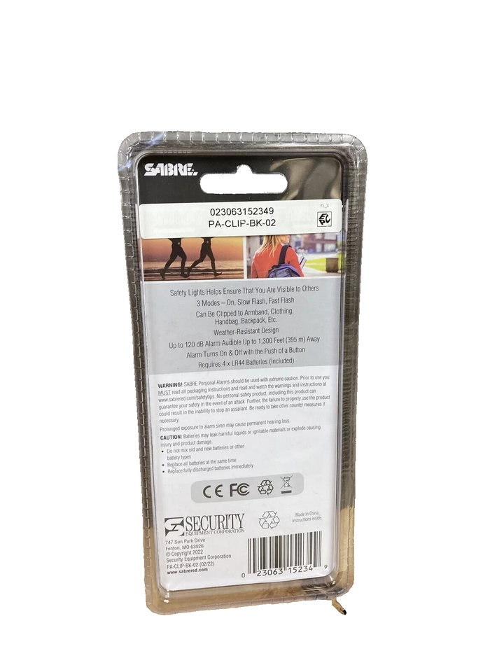 SABRE Personal Alarm w/ Clip LED Light 120db Alarm Weatherproof Runner ...