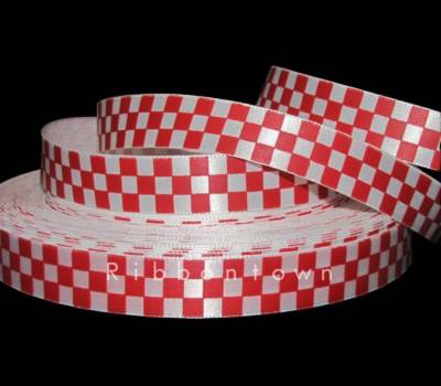 5 Yards Red White Checkered Nascar Racing Flag Satin Ribbon 5/8"W | eBay