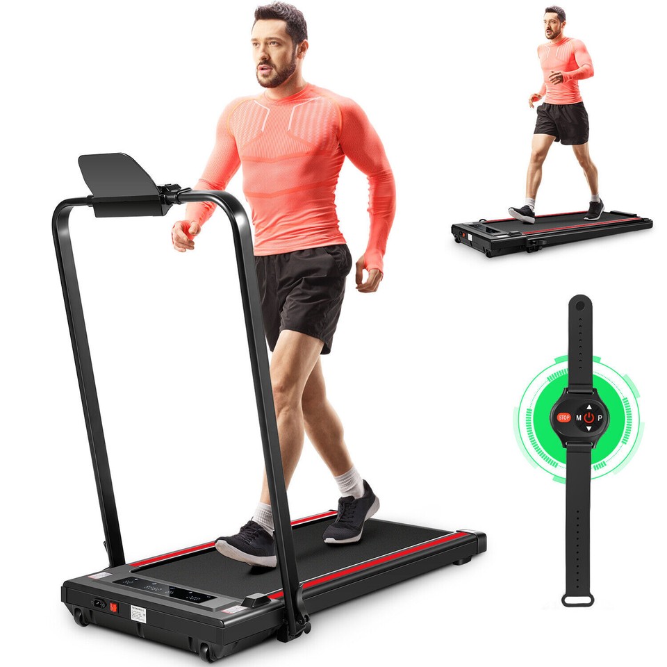 Treadmill Folding Running Walking Machine w/ App Control 2-in-1 for ...