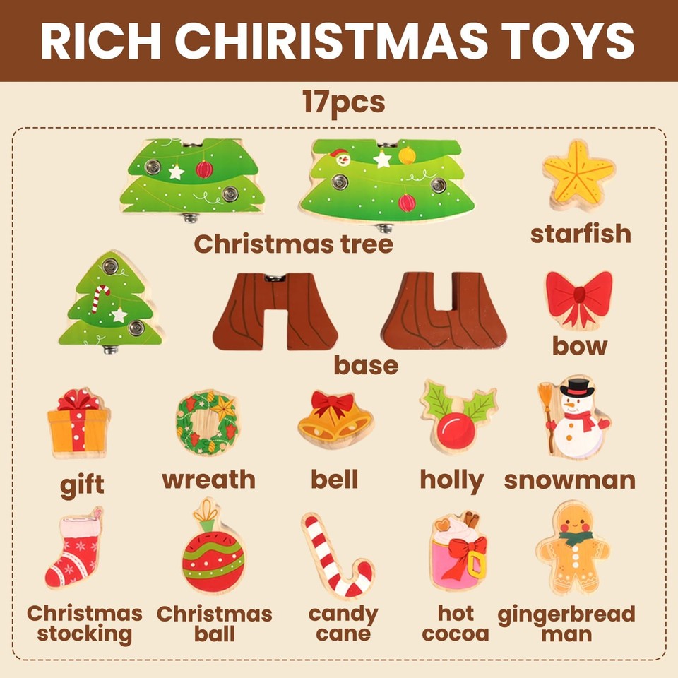 Christmas Tree Snap Builders 2025 – Wooden Building Blocks, 3D Puzzle ...