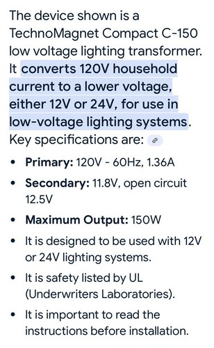 Technomagnet Compact C-150 Low Voltage Lighting Transformer | eBay