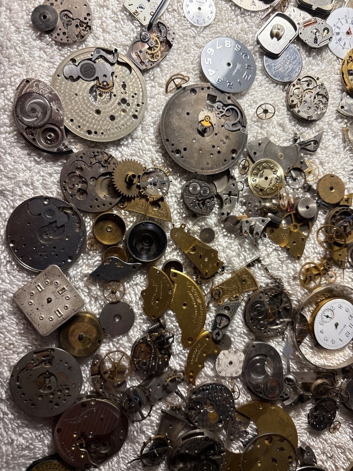 Lot of Vintage Antique Pocket Watch Movements & Dials Parts Repair ...