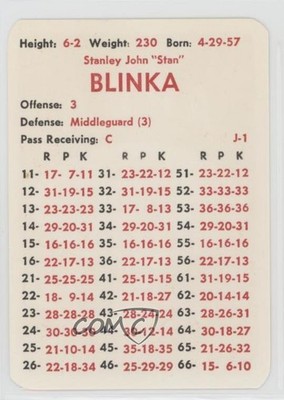 1981 APBA Football 1980 Season Stan Blinka | eBay
