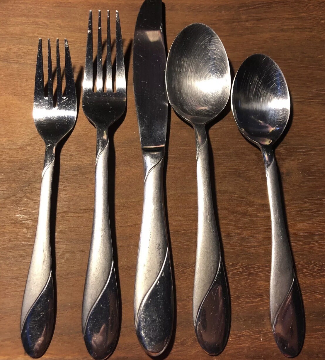 Cambridge SWIRL SAND Stainless Flatware Glossy Frosted CHOICE | eBay