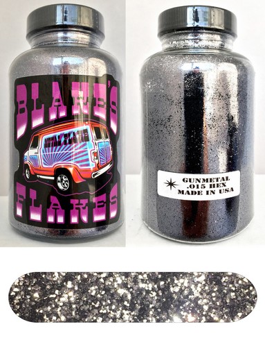 Blake's Flakes Metal Flake .015 Gunmetal Dark Silver Hot Rod Custom ...