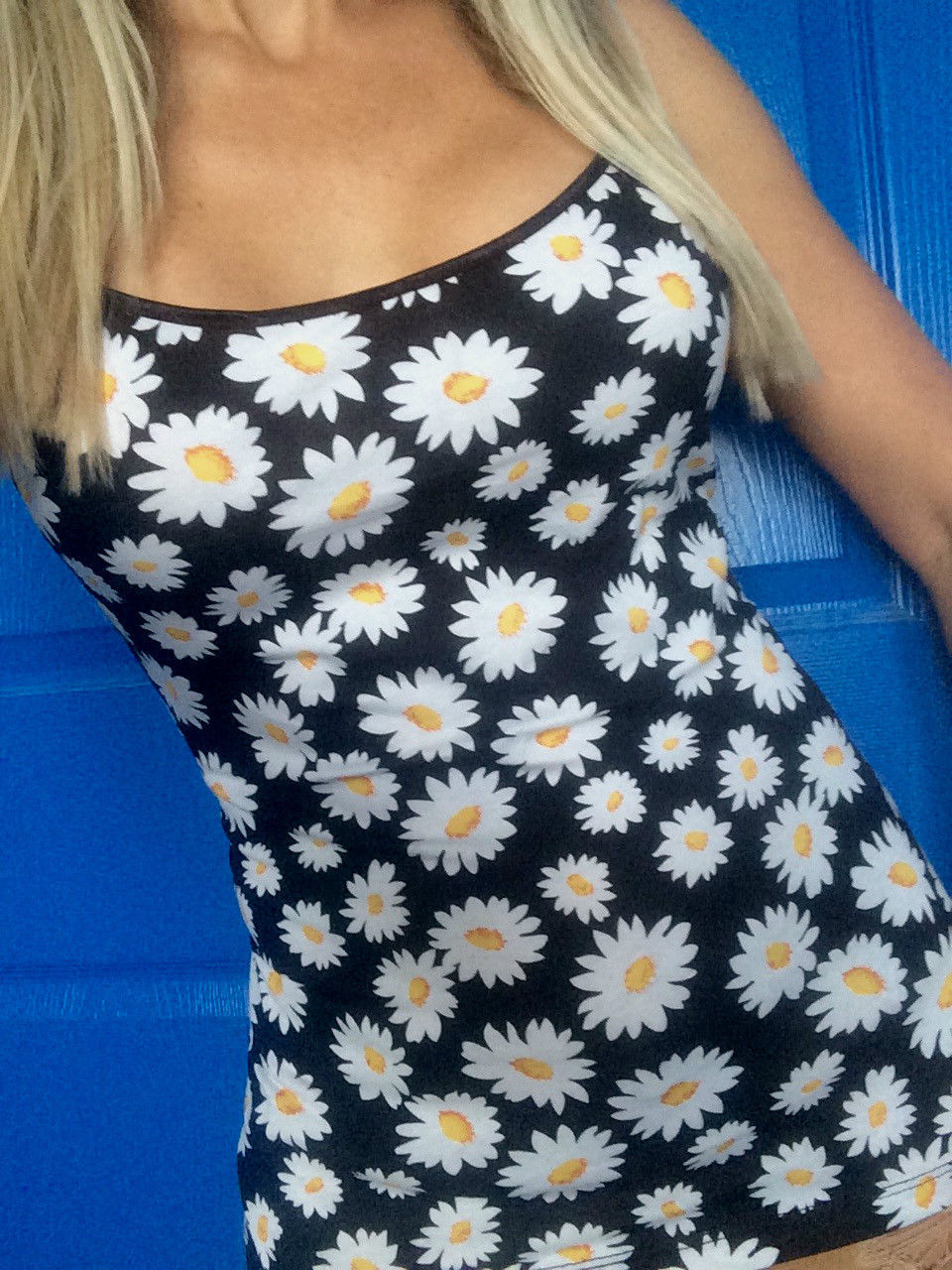 ROSES DAISY LILY Floral cami camisole spaghetti straps tank top cotton ...