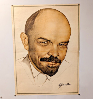 original Soviet propaganda Poster of dictator Lenin , 1978 military ...
