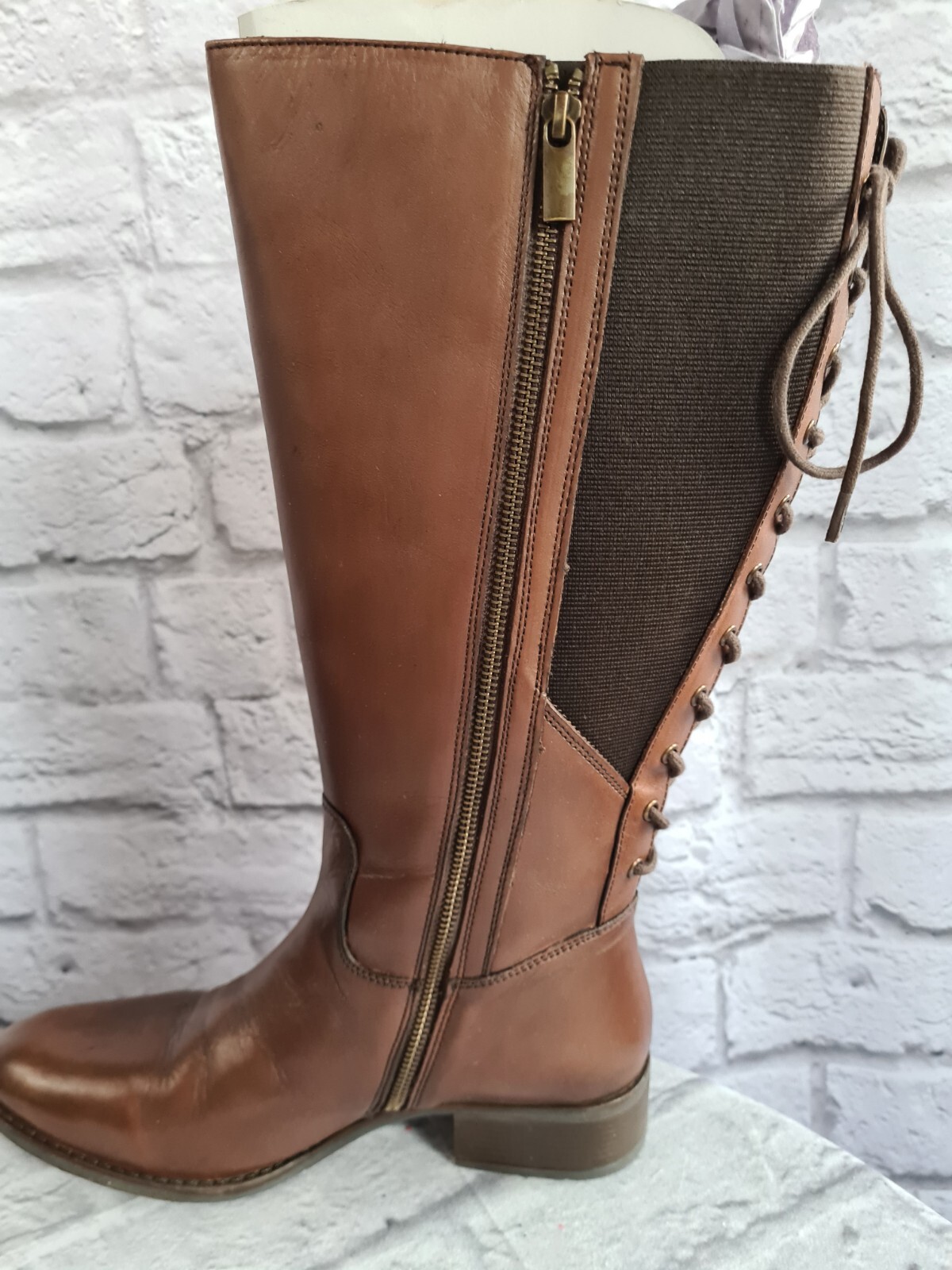 Sheego Stiefel Damen Leder Weitschaftstiefel braun Schaftweite XL (606 ...