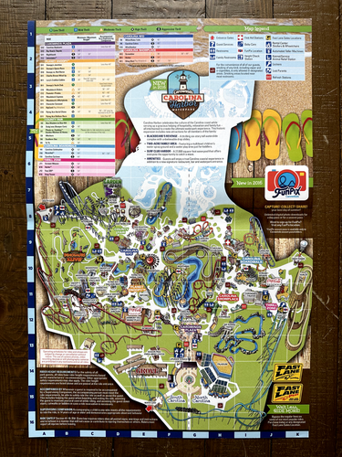 2016 Carowinds Theme Park Map / Poster 11x16 (Spring) | eBay