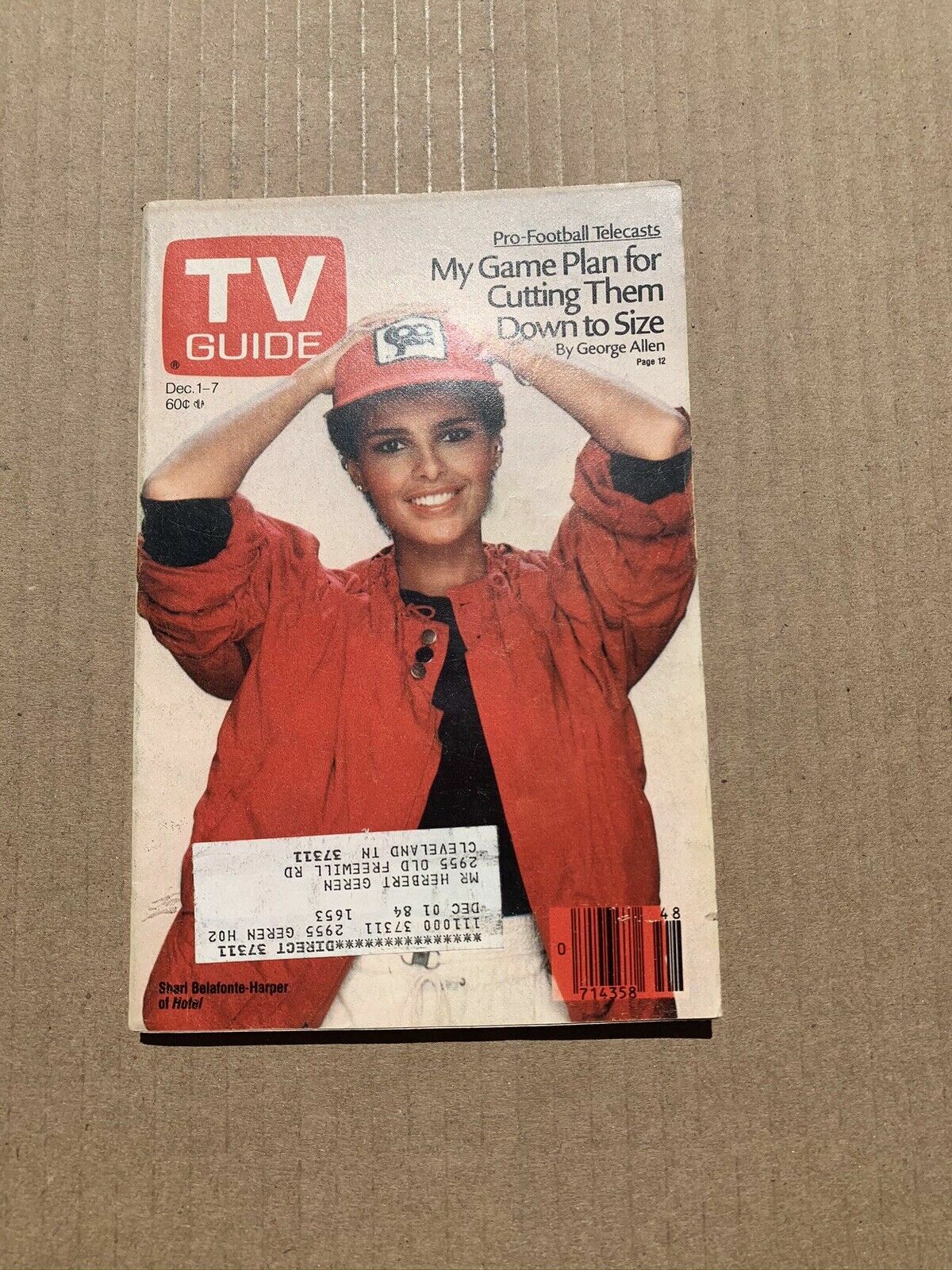 1984 TV Guide December 1-Shari Belafonte-Harper - Hotel; Elliott Gould ...