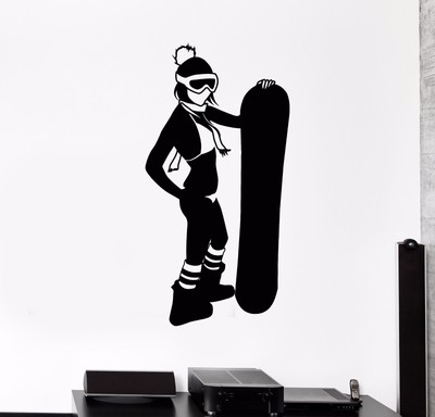 Vinyl Wall Decal Snowboarding Snowboarder Sexy Girl Sport Stickers ...