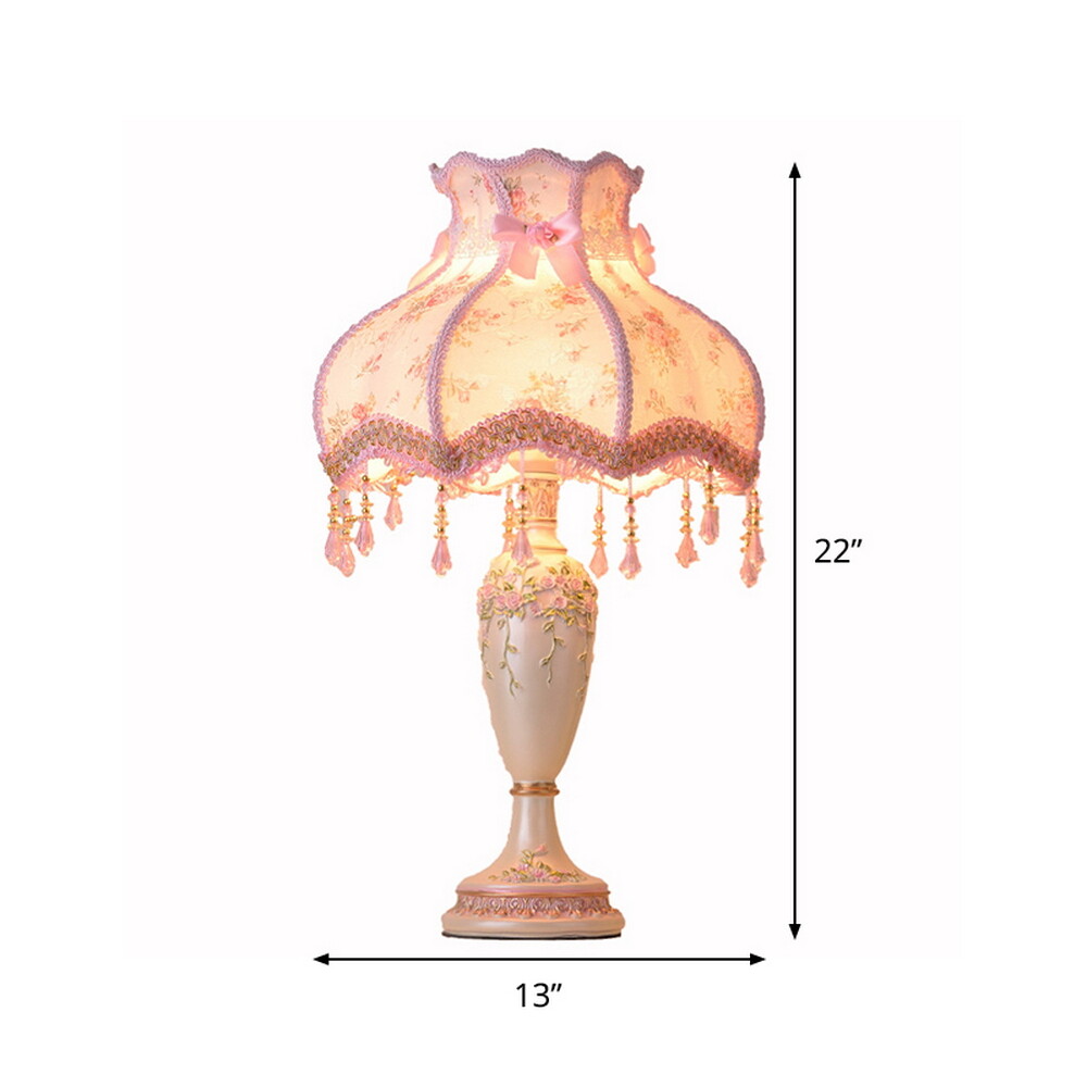 Sweet European Princess Flower Lace Bedside Desk Lamp Table Lamp for ...