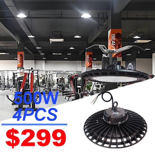 4Pack 500W UFO Led High Bay Light Gym Warehouse Commercial Light ...
