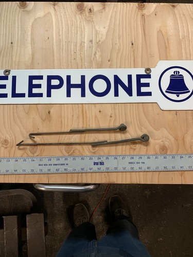 BELL SYSTEM METAL ARROW SHAPED TELEPHONE SIGN DOUBLE SIDED PORCELAIN ...