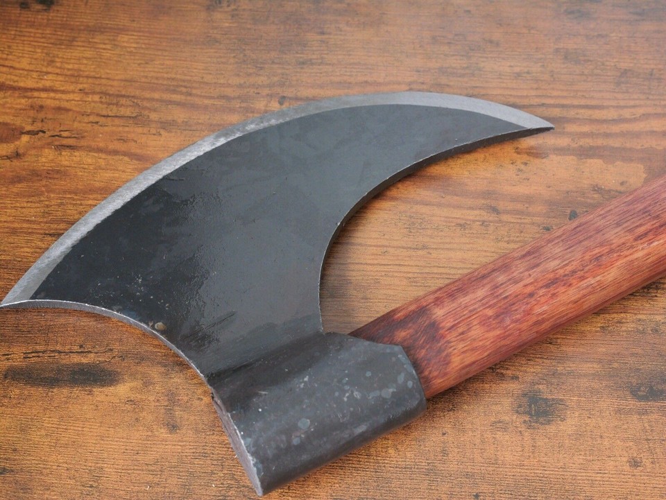 30” Viking Bearded Axe Carbon Steel Hand Forged Heavy Duty Hardwood ...