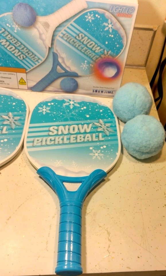 Snowtime Anytime Snowball Pickleball Set Tested Snowballs Light Up | eBay