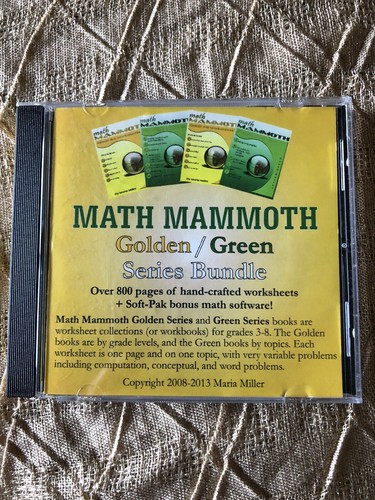 Math Mammoth Golden / Green Series Bundle Grade 3-8 + Soft-PAL Software ...