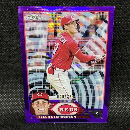 #/275! 🚨2023 Topps Chrome Tyler Stephenson Purple Sonar Refractor Reds #162 | eBay