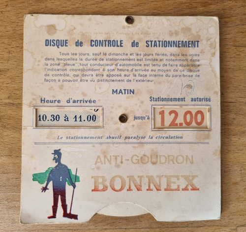 disque de stationnement ANTI-GOUDRON BONNEX | eBay